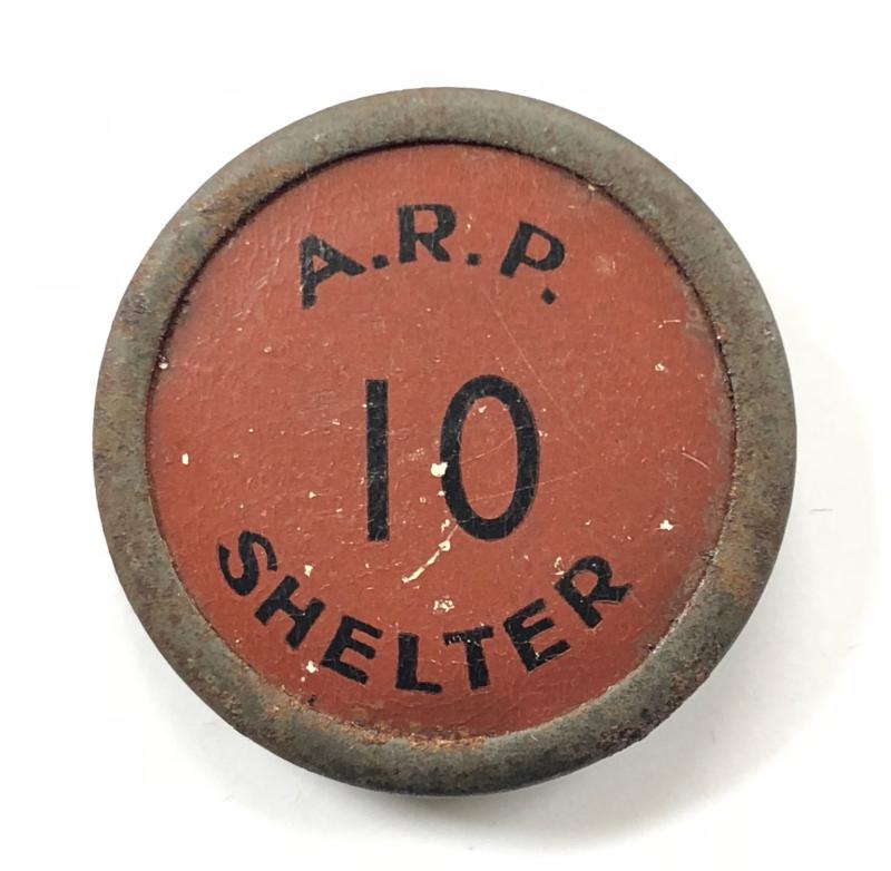 Sally Bosleys Badge Shop | WW2 Air Raid Precautions ARP 10 SHELTER tin ...